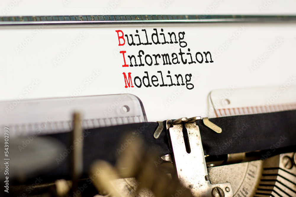 BIM building information modeling symbol. Concept words BIM building ...