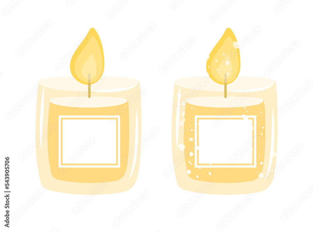Cute scented candles vector illustration isolated on white background ...