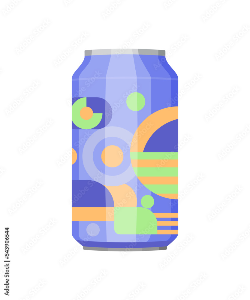 Cartoon aluminum can. Aluminium can design. Metallic tin for beverage ...
