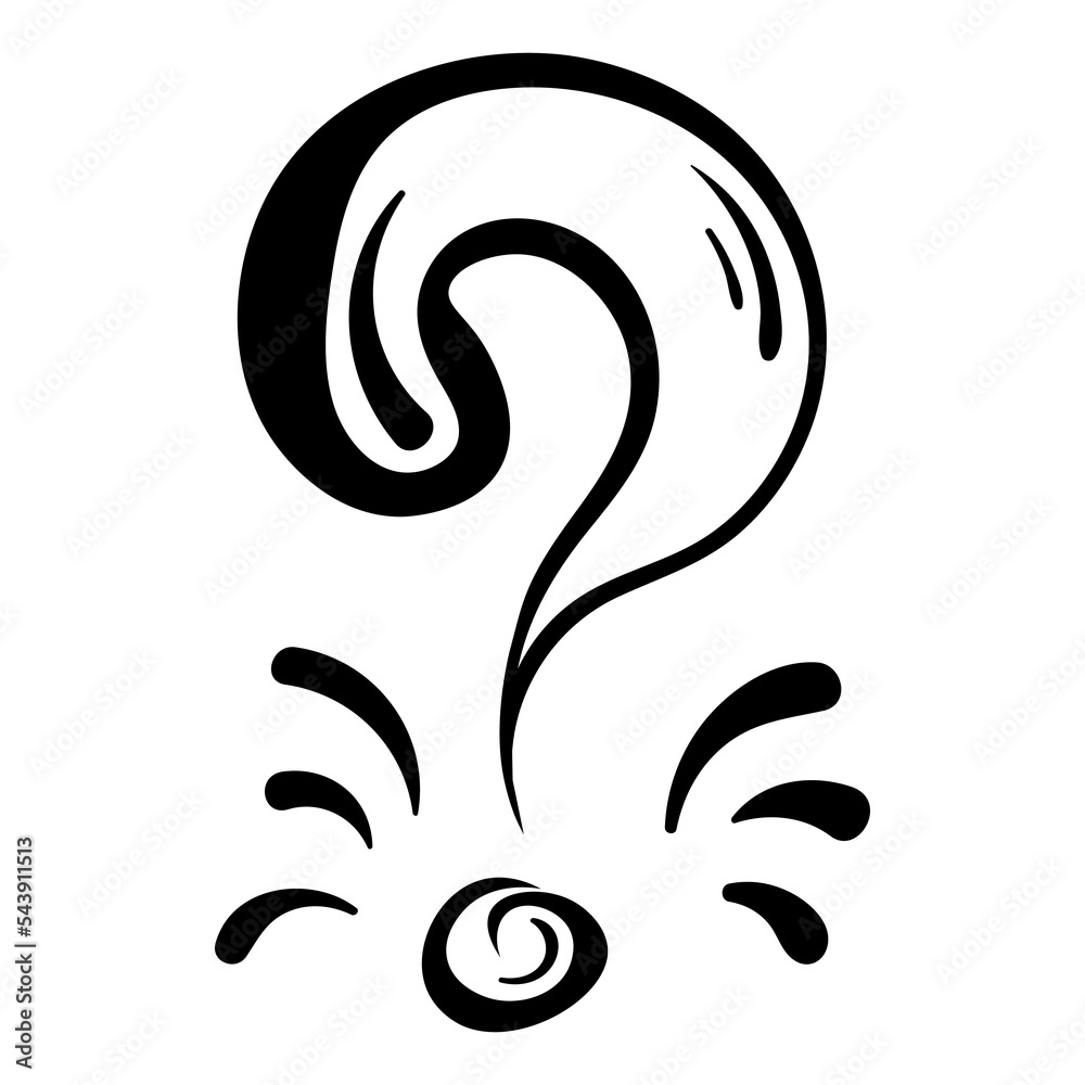Question mark - hand drawn symbol. Vector. Vector illustration Stock ...