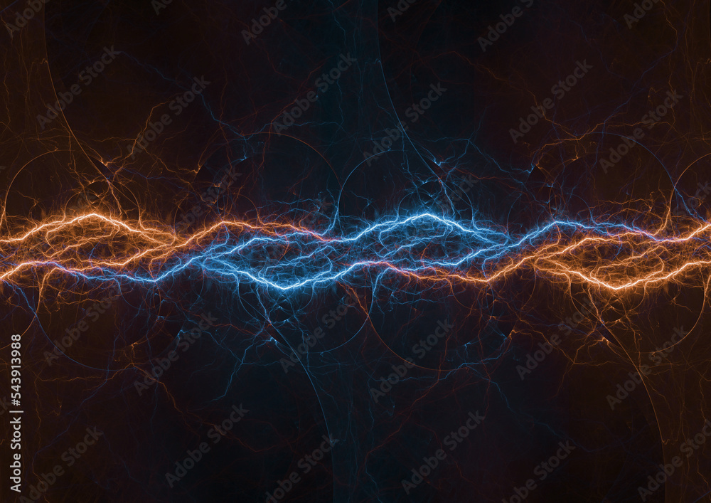 Cool blue abstract lightning, plasma and power element backgroundHot ...
