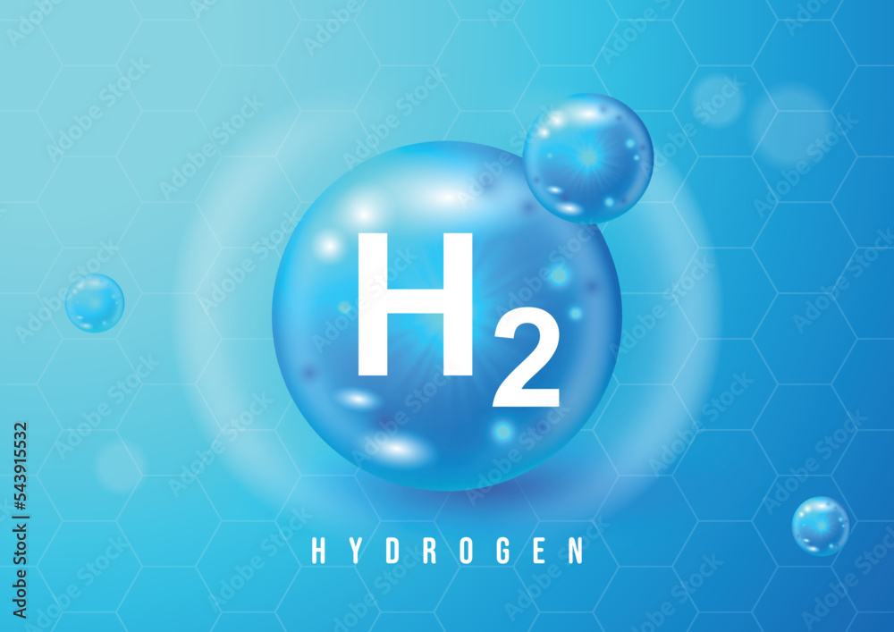 Hydrogen H2 3d Icon Concept. Renewable Eco Energy. Hydrogen Energy ...