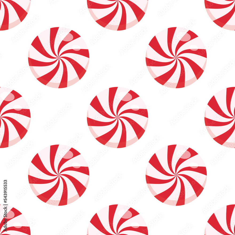 Seamless Christmas pattern with candy. Peppermint Pattern. Strawberry swirl candy seamless ...