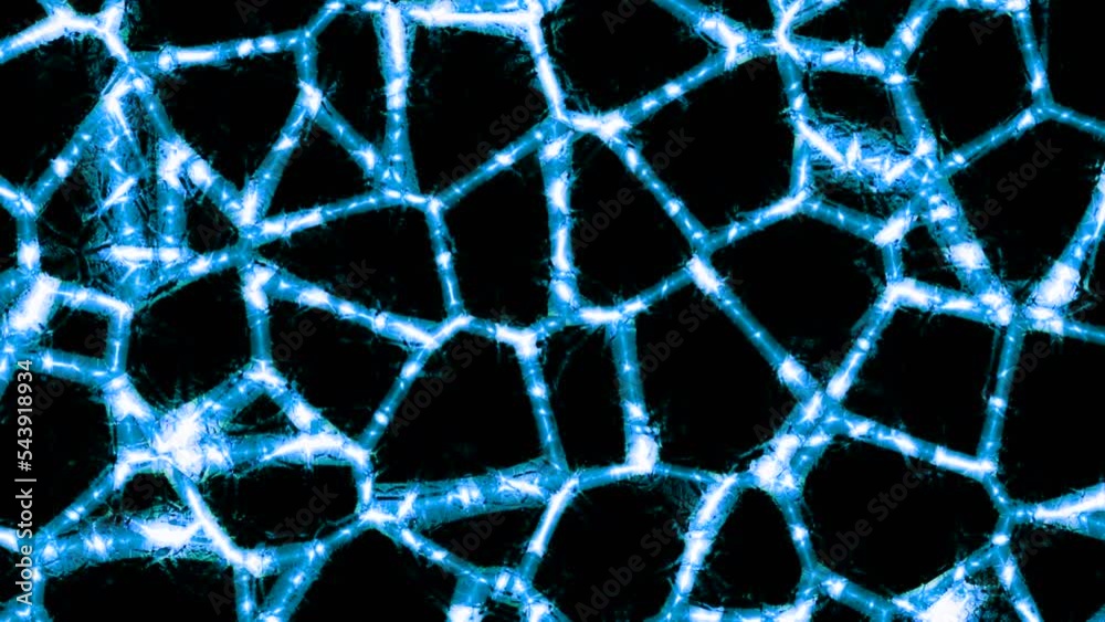 Dark background. Design. Purple and blue parts outlined in sparkling ...