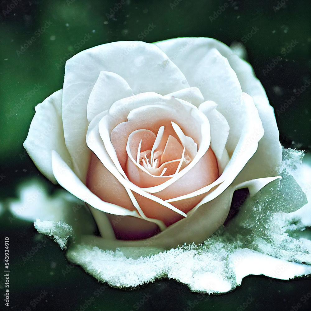 Picture of snowy christmas rose blossom as illustration Stock ...