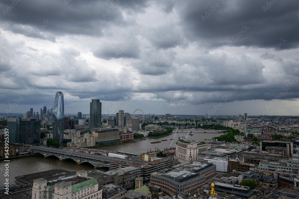 Panoramic of London city with a cloudy sky Stock Photo | Adobe Stock
