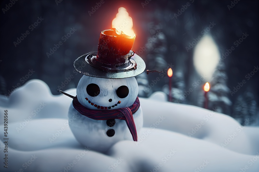 Evil Snowman Stock Illustration | Adobe Stock