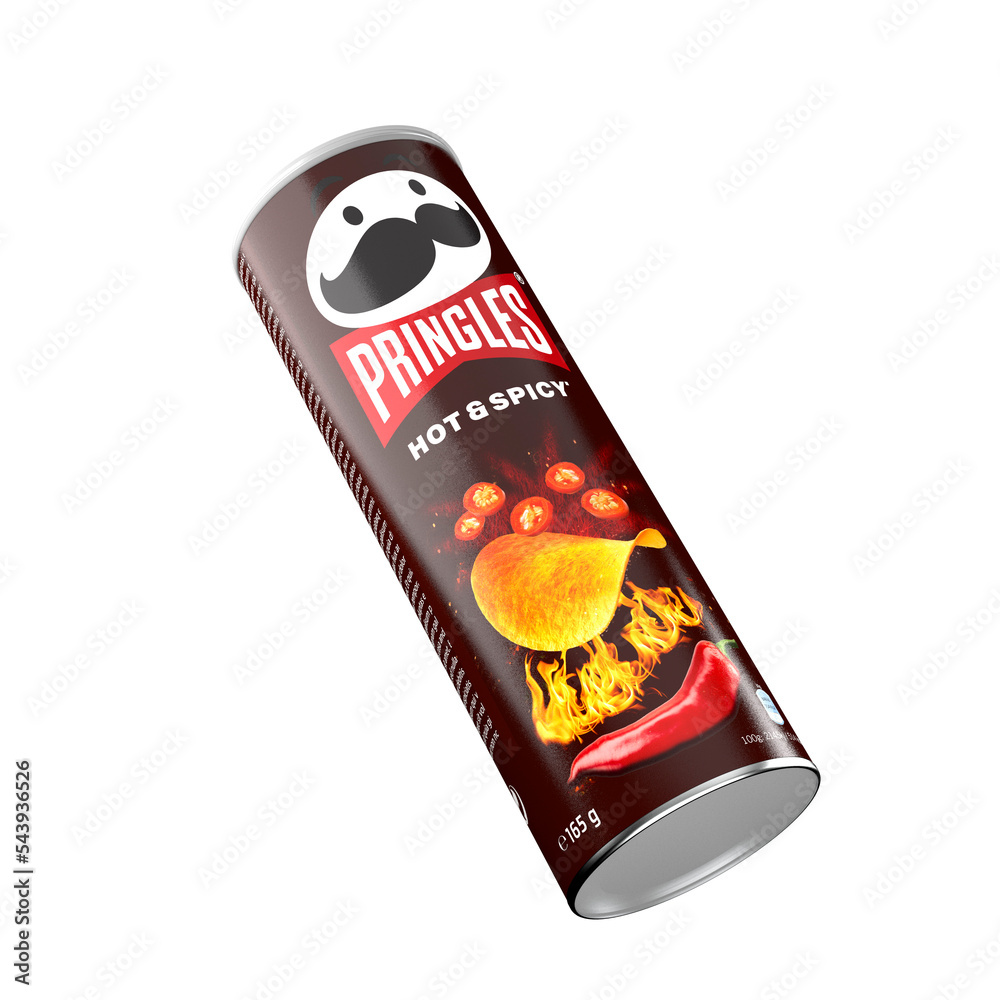 Malaga, Spain - November 07, 2022 Packet of Pringles Hot and Spicy ...