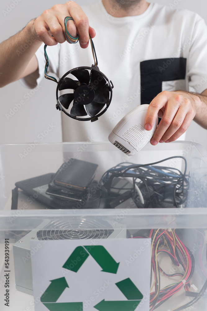 Hazardous E-Waste Recycling. Household electrical and scrapped ...