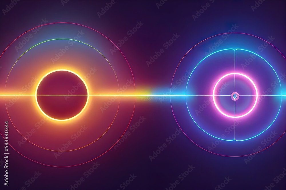 Product showing base. Neon lighting circle base. Portal and hologram ...