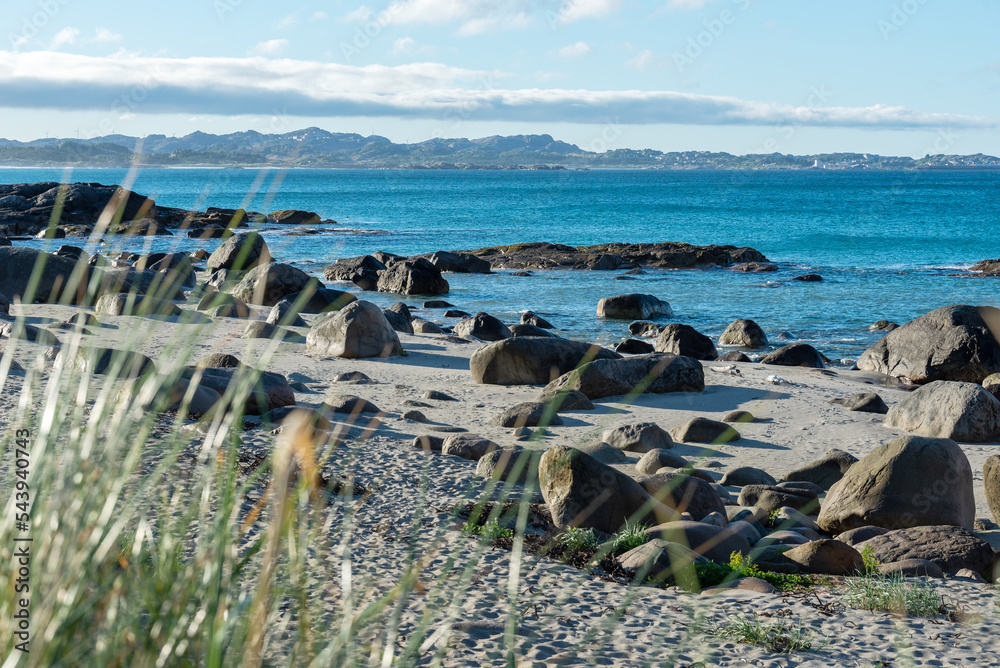 Brusand beach south of Stavanger, Norway. One of the sand beaches on ...