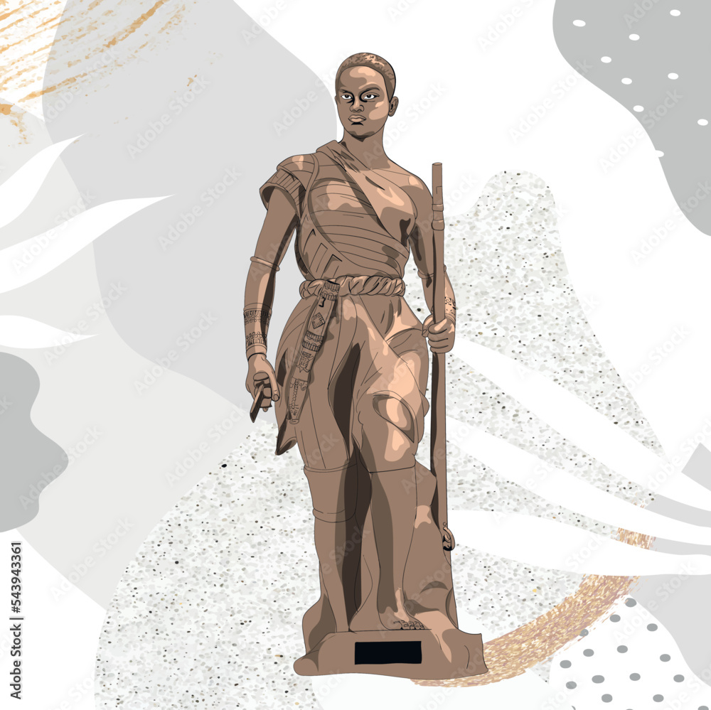 Statue of the Amazon in Cotonou, Benin Stock Vector | Adobe Stock
