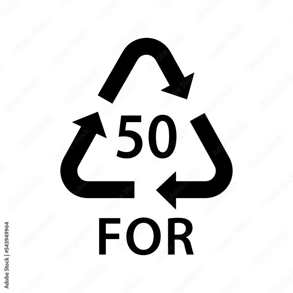 organic recycling code FOR 50, wood symbol, ecology recycling sign ...