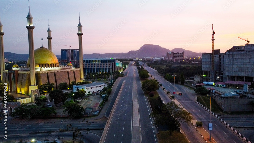 Aerial photo of Abuja City Skyline at Sunrise Stock Photo | Adobe Stock