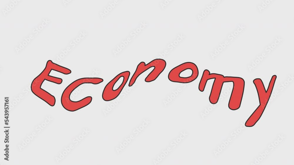 Economy. Animated text appearing and disappearing alpha channel, looped ...