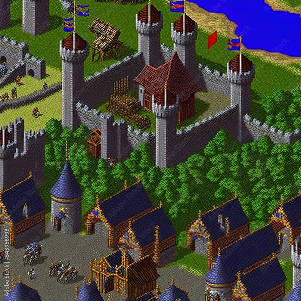 medieval fantasy RTS game. Generative AI Technology Stock Illustration ...