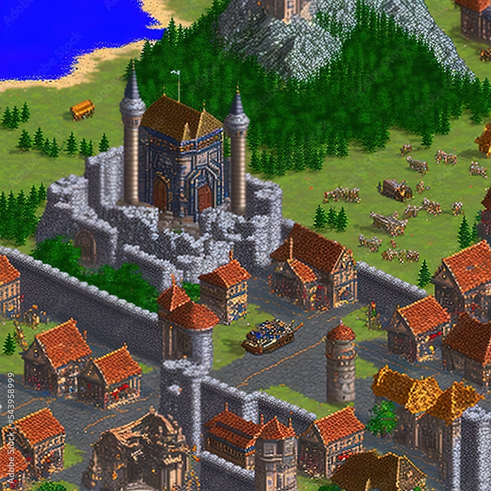 medieval fantasy RTS game. Generative AI Technology Stock Illustration ...