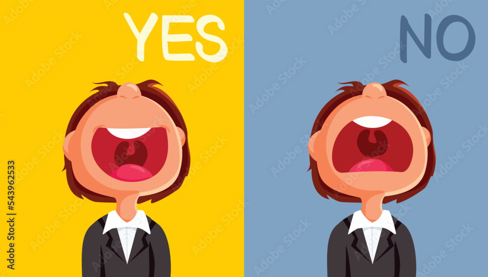 Man Saying Yes and No Vector Cartoon Character. Guy accepting or ...