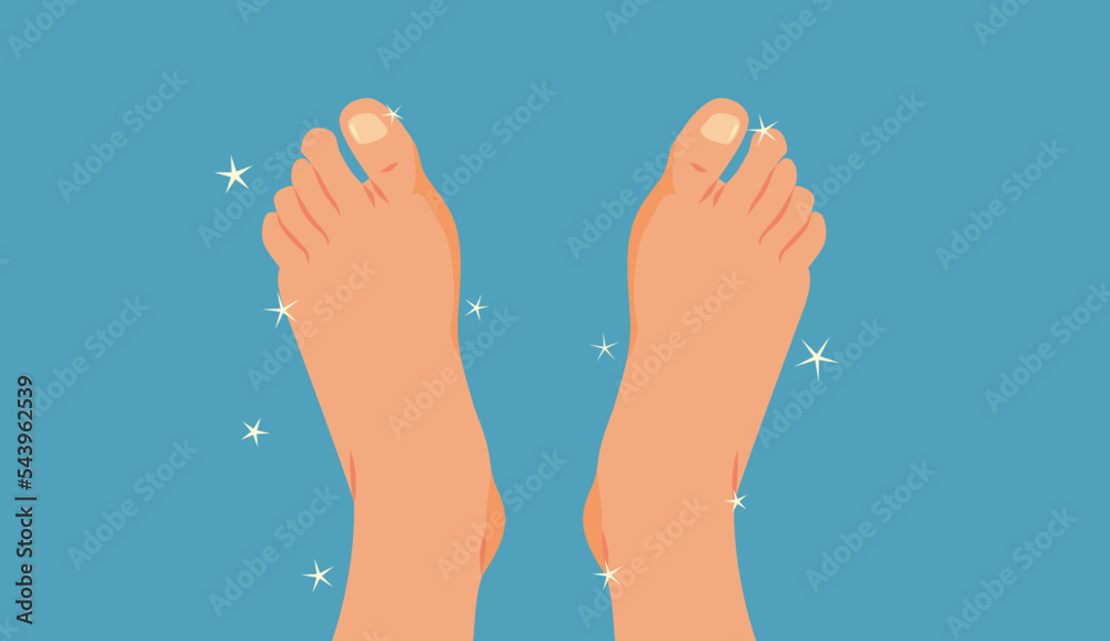 Clean Healthy Feet Vector Cartoon Illustration. Relaxed legs with ...