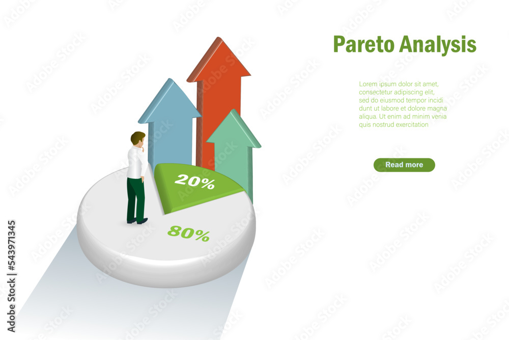 Pareto principle chart of 80 20 rule for success business efficiency ...