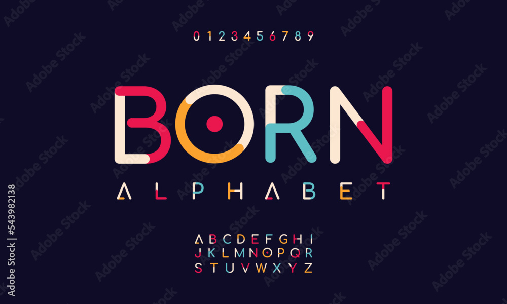 Modern trendy rounded urban alphabet. Lettering vector abc sans serif ...