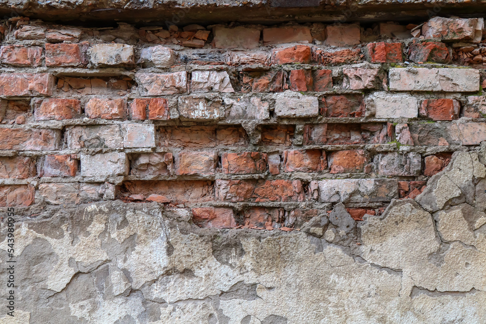 Old crumbling brick wall as background. Stock Photo | Adobe Stock