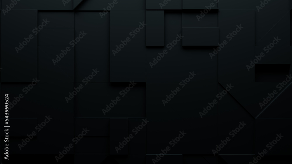 Collection of Black 3D Blocks arranged to create a wall. Tech ...