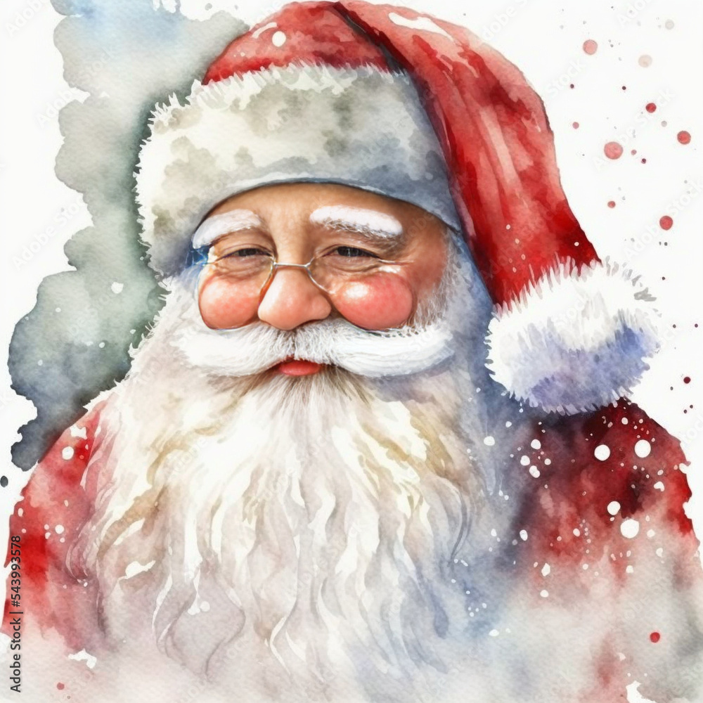 santa claus with a christmas tree Stock Illustration | Adobe Stock