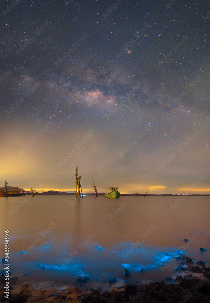 starry night over the sea Stock Photo | Adobe Stock