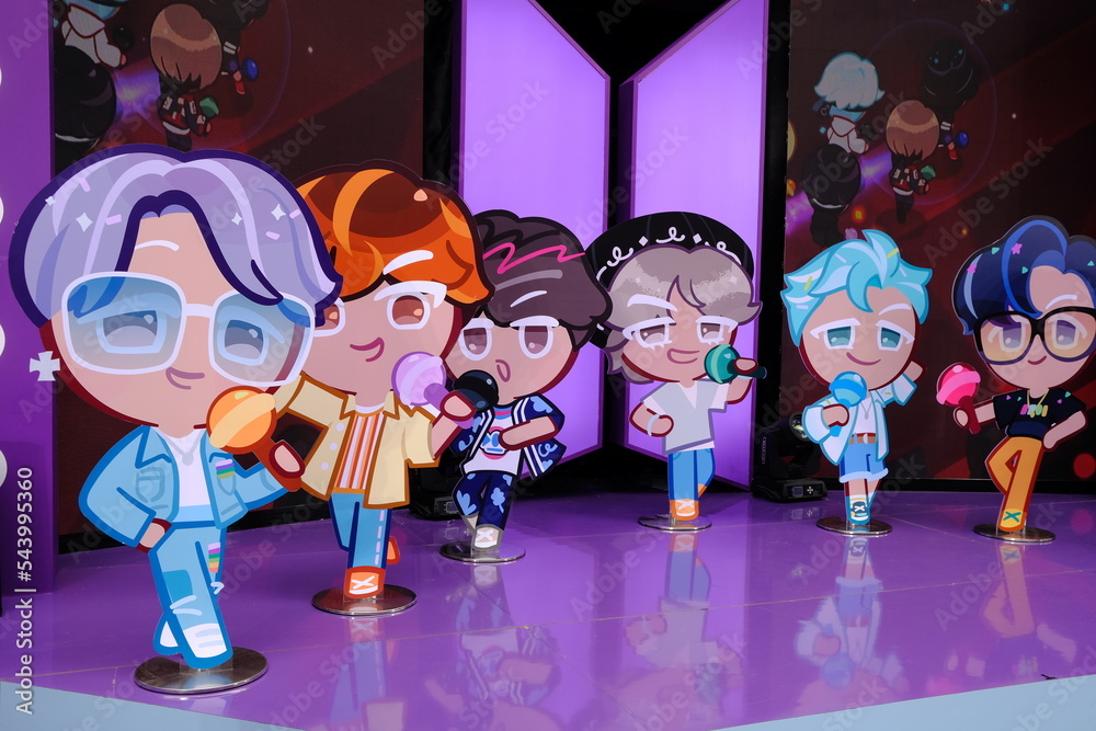 BANGKOK, THAILAND - OCTOBER 16, 2022: TinyTAN BTS standee on stage ...