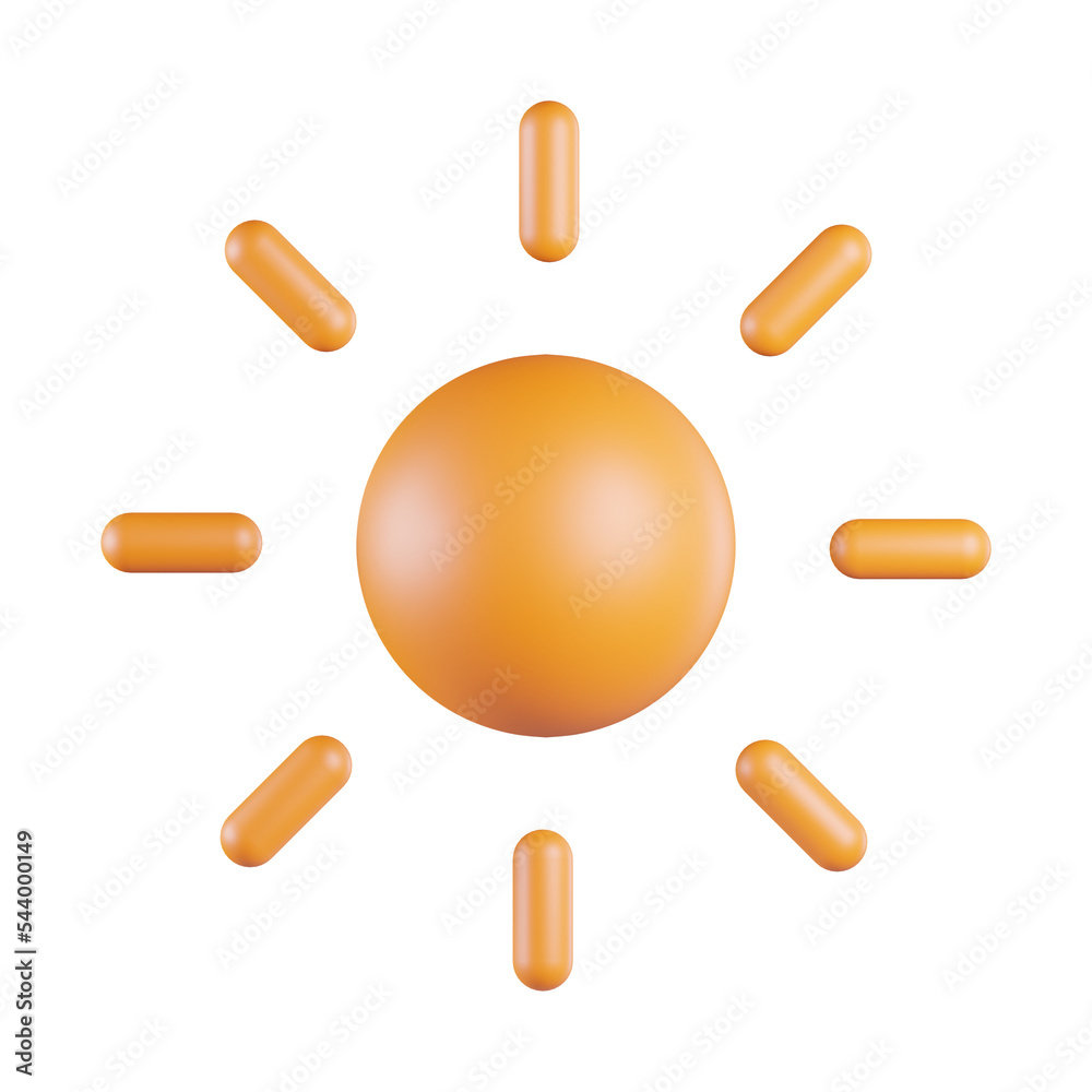 Screen Brightness 3D Icon Stock Illustration | Adobe Stock