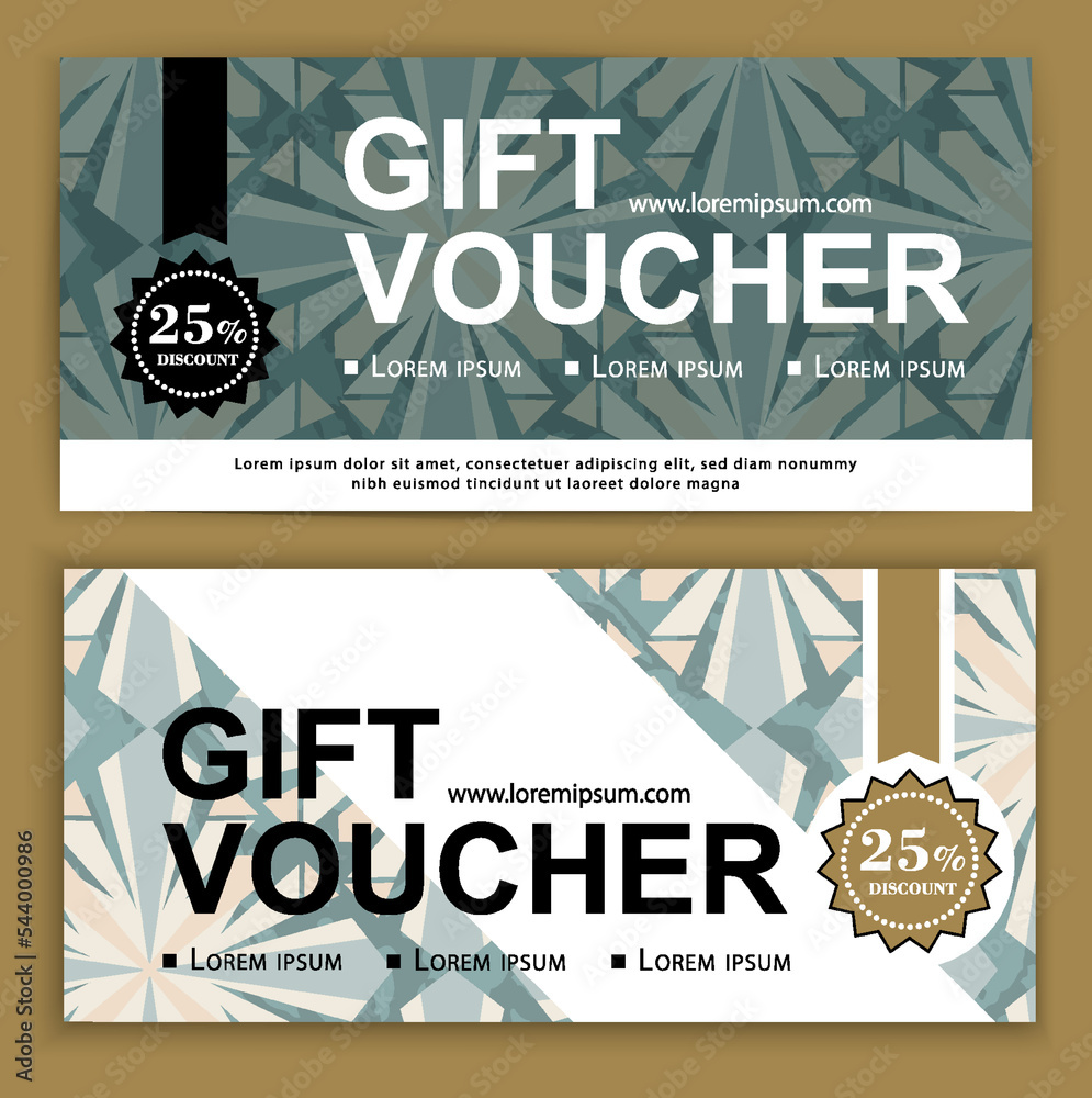Vector gift voucher template. Art Deco style for business card for ...