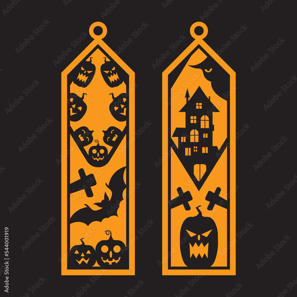 laser cut Die and decorative panel bookmark patterns. Stock Vector ...