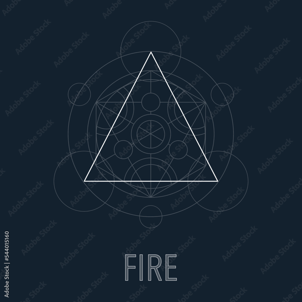 The symbol of the fire, one of the symbols of alchemy. Alchemy element ...