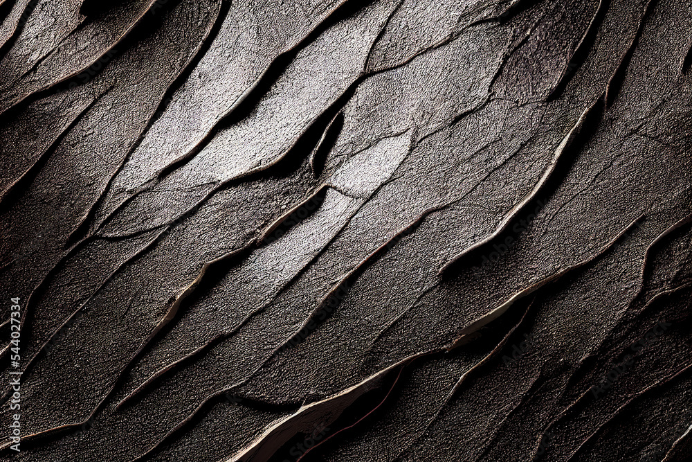 Black crumpled wall texture in low light background. black wall dust ...