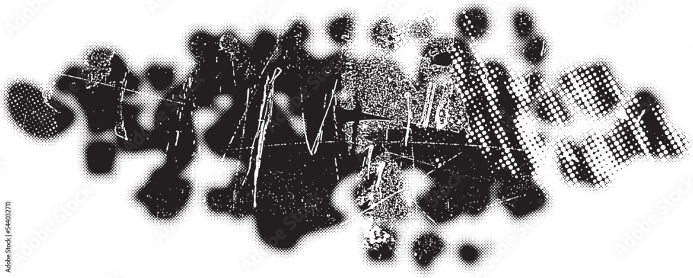 Glitch distorted grunge layer . Noise destroyed texture . Trendy defect ...