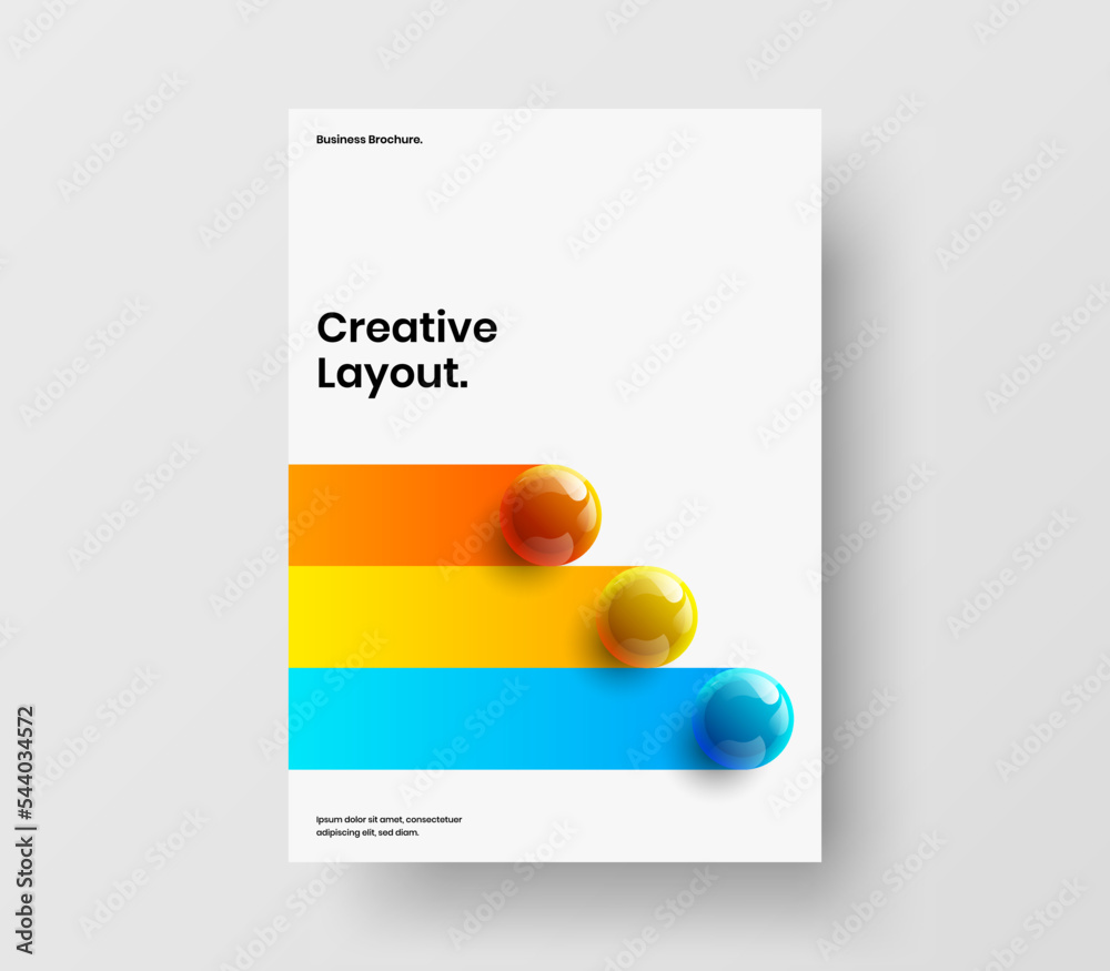 Simple placard vector design concept. Premium realistic spheres journal ...