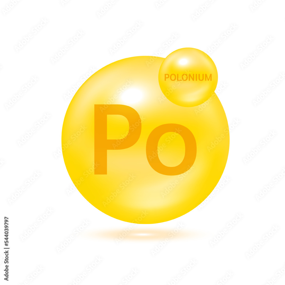 Polonium molecule models yellow. Ecology and biochemistry concept ...