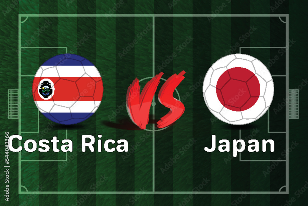 Costa Rica Vs Japan soccer ball in flag design on FIFA World Cup 2022 ...