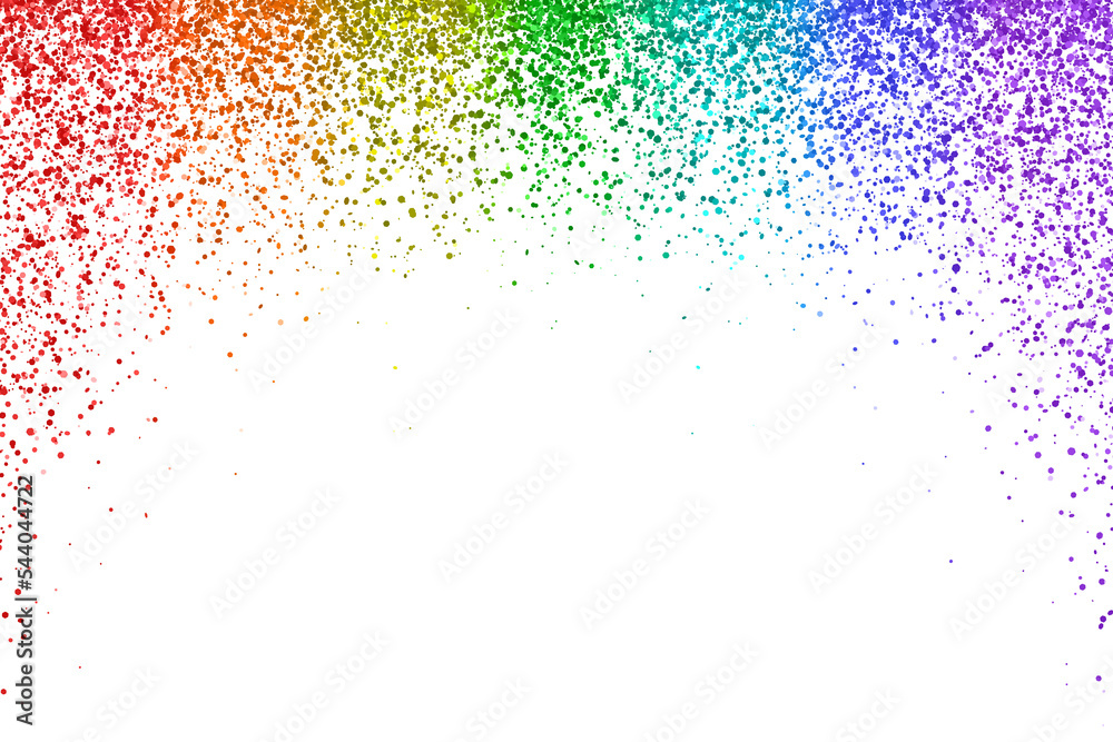 Rainbow falling confetti arch shape isolated Stock Illustration | Adobe ...