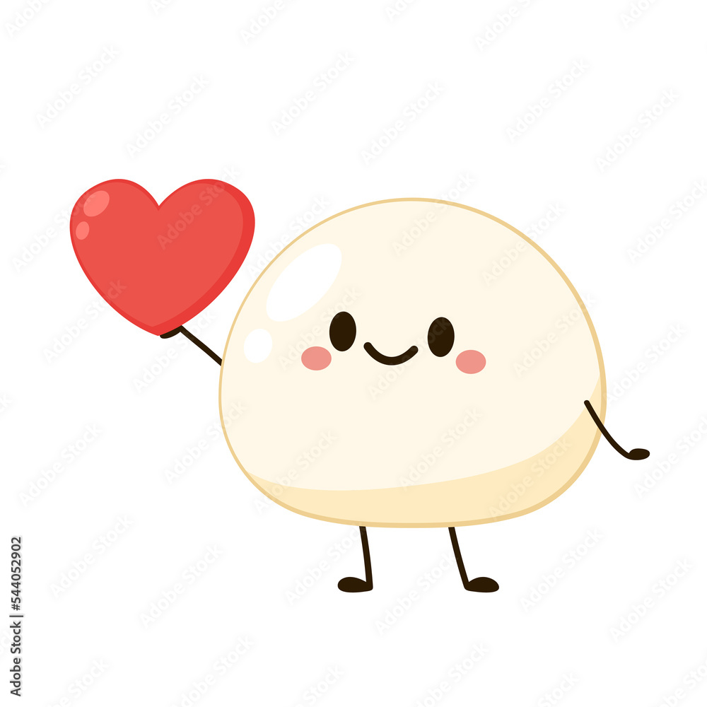 Cute Mochi Cartoon Vector Mochi Icon Vector Japanese Rice Dessert