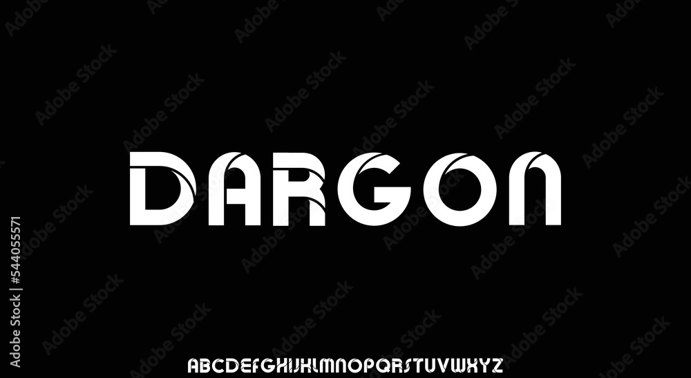 DARGON Minimal urban font. Typography with dot regular and number ...