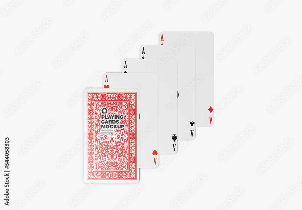 Poker Playing Cards Mockup Stock Template | Adobe Stock