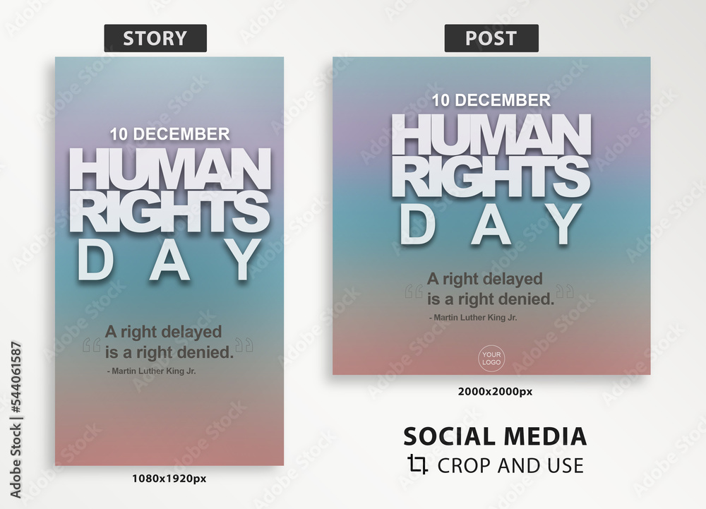 Human Rights Day social media story and post design with quote, easy ...