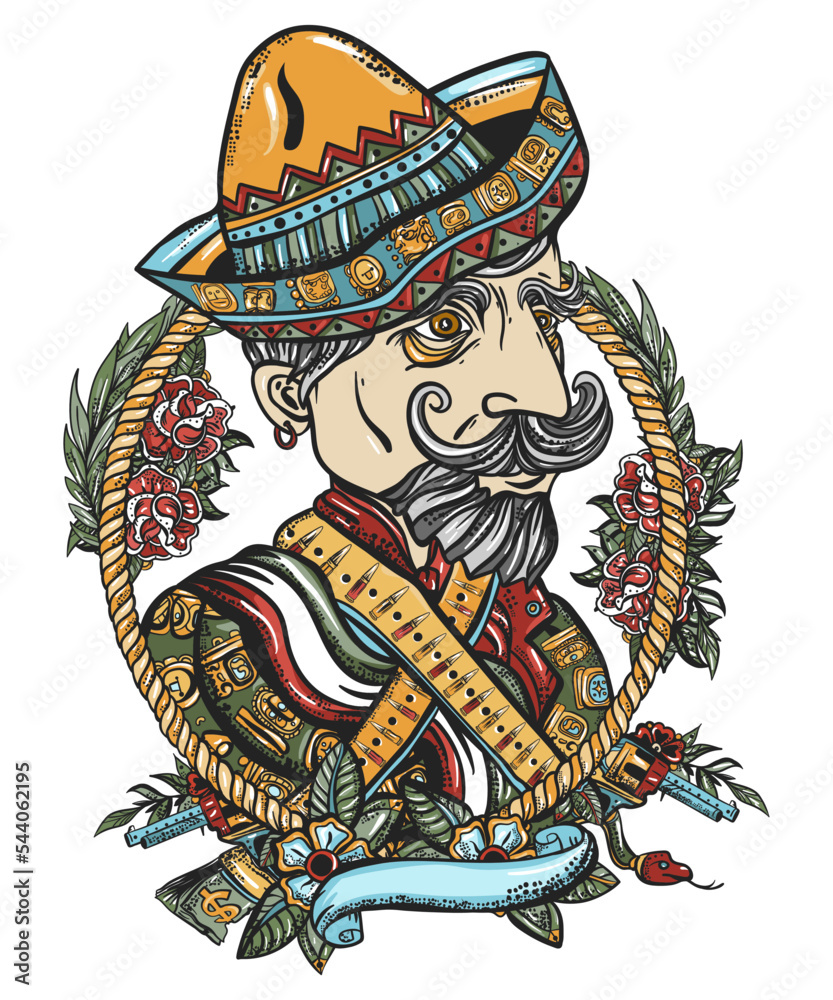 Conquistador warrior portrait. Hand drawn cartoon character set. Old ...