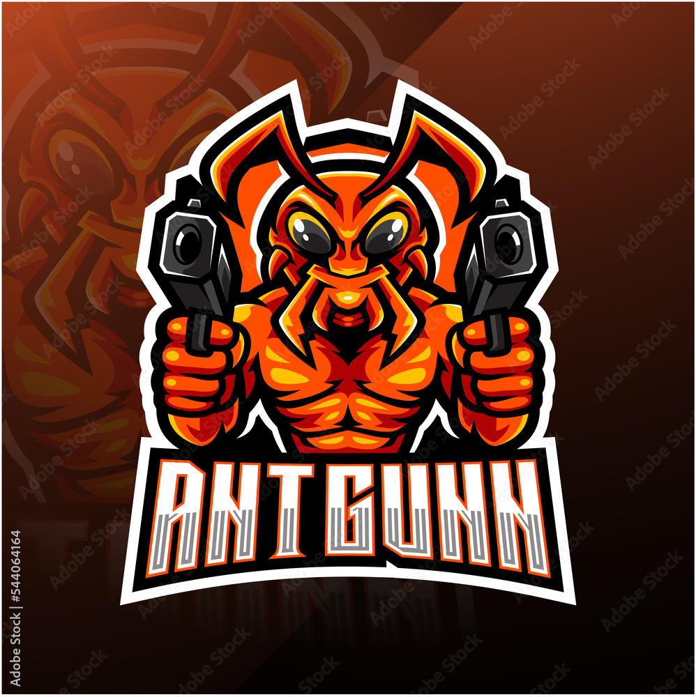 Ant gunner esport mascot logo Stock Illustration | Adobe Stock