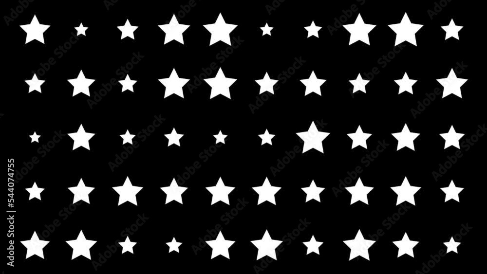 50 white stars on a black background, 4k looping animation Stock ビデオ ...