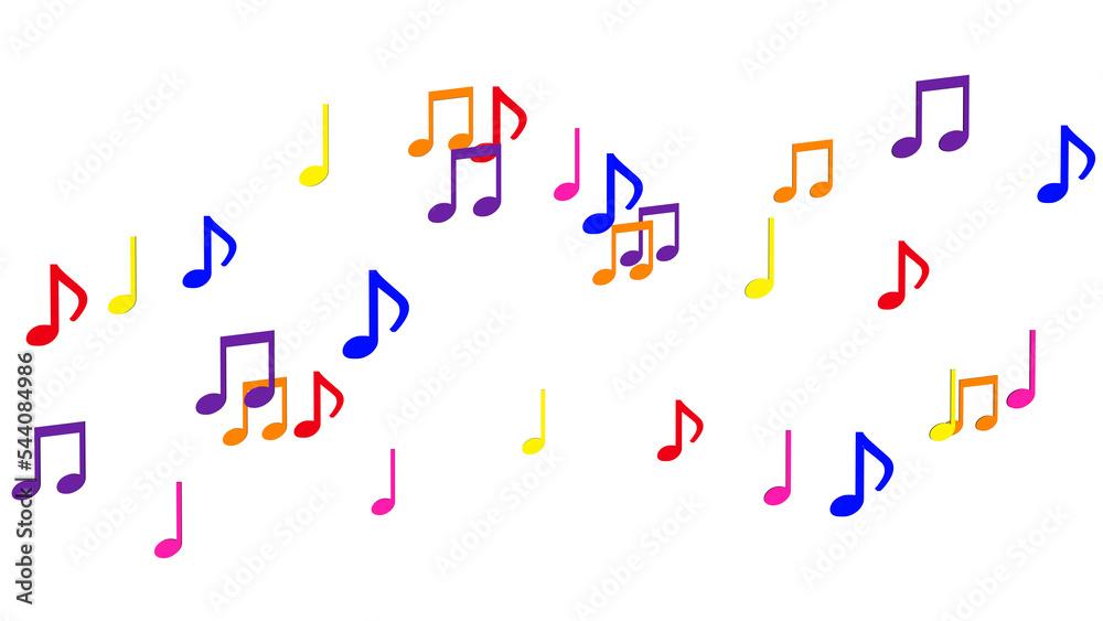 Colored notes on a transparent background in PNG format. 3D render ...