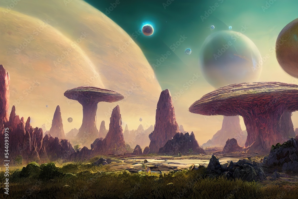 Alien Planet the Meteor Crafter with Fantastic, Realistic and ...