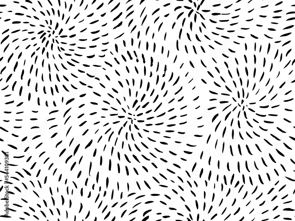 Dotted, dashed lines seamless pattern. Black and white vector hatching ...